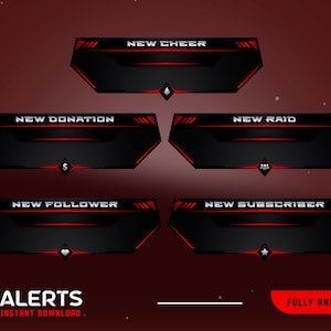 Reinforce Animated Stream Alert Overlay Package, Animated Alert ...
