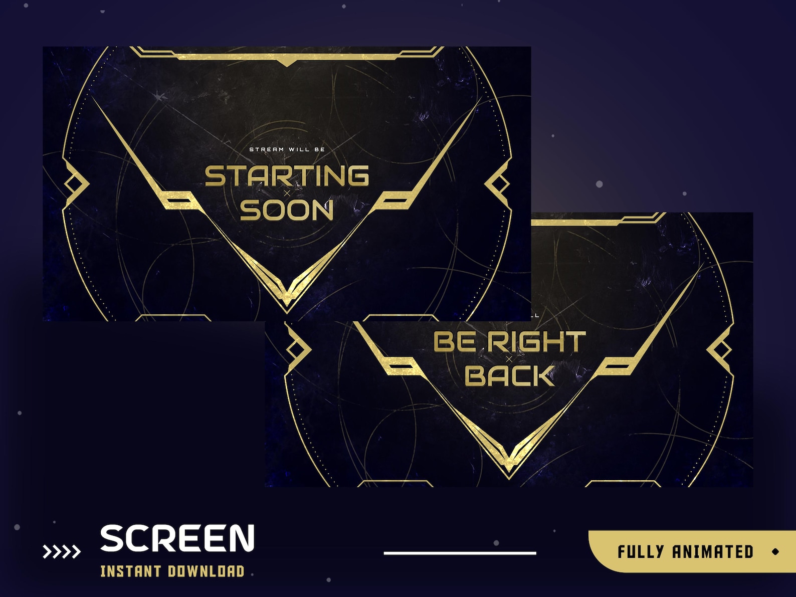 Warframe Animated Stream Overlay Package, Animated Dark Vtuber Twitch ...