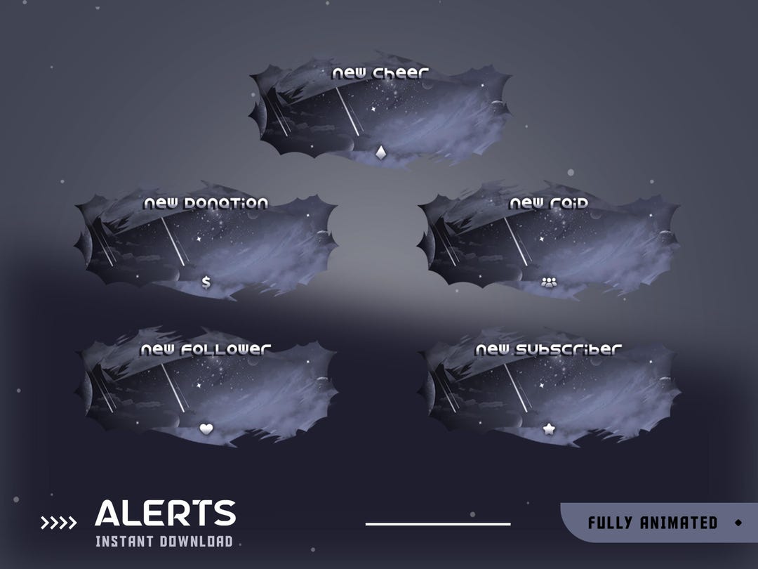Cosmoflux Animated Stream Alert Overlay Package, Animated Alert ...