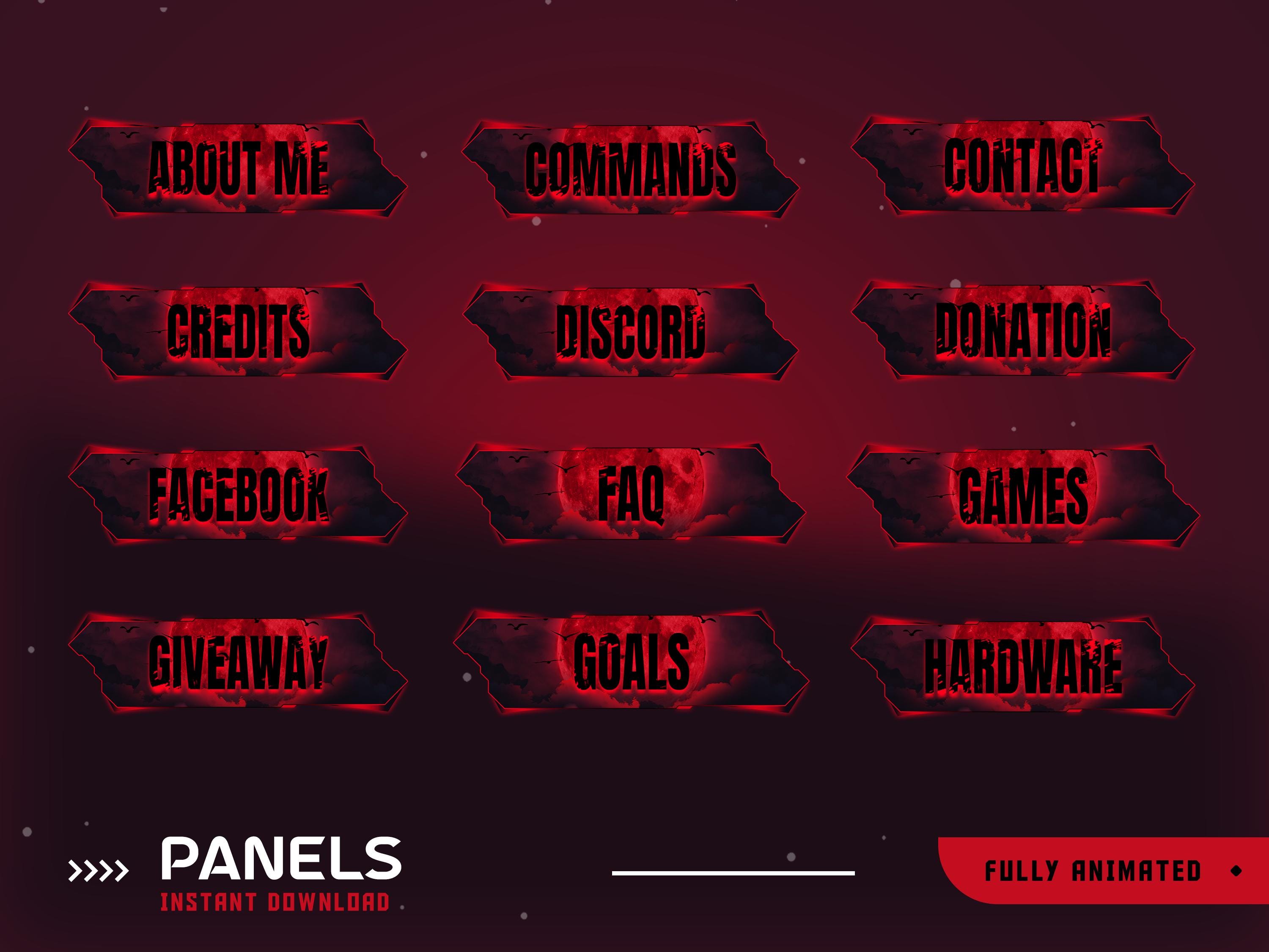 Eclipse Warlord Animated Stream Overlay Package, Animated Dark Vtuber ...