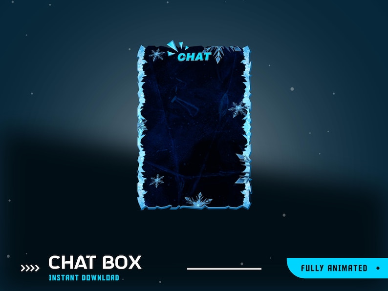 Ice Animated Stream Overlay Package, Blue Ice Theme Overlay, Winter ...