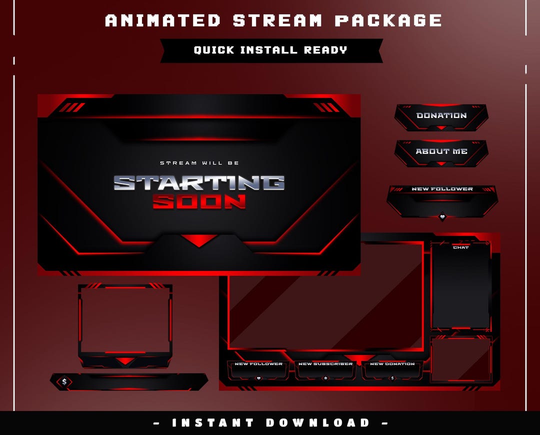 Reinforce Animated Stream Overlay Package, High Tech Design Stream ...