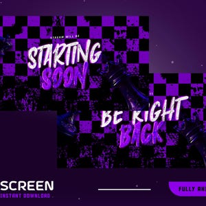 Dark Chess Animated Stream Screen Overlay Package, Purple Theme, Gaming ...