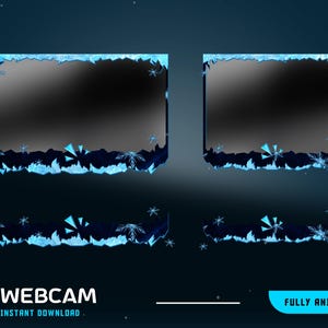 Ice Animated Stream Overlay Package, Blue Ice Theme Overlay, Winter ...