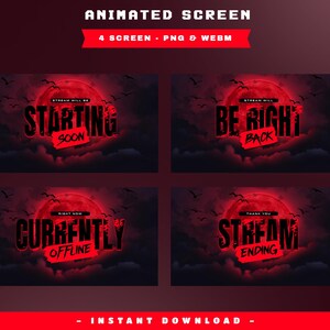 Eclipse Warlord Animated Stream Overlay Package, Animated Dark Vtuber ...