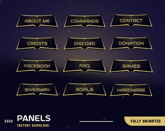 Fire Blast Static Stream Panel Overlay Package, Fire Vtuber Twitch ...