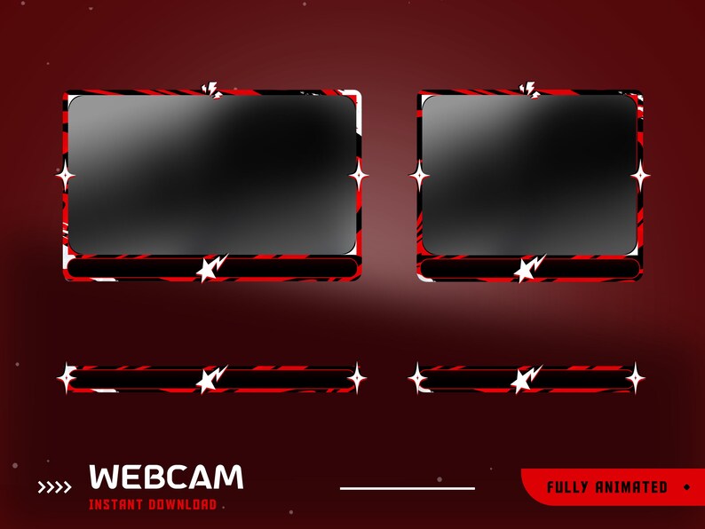 Liquid Animated Stream Overlay Package, Red Black Stream Overlay, Swirl ...