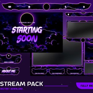 Void Light Animated Stream Overlay Package, Solar Eclipse Art Twitch ...