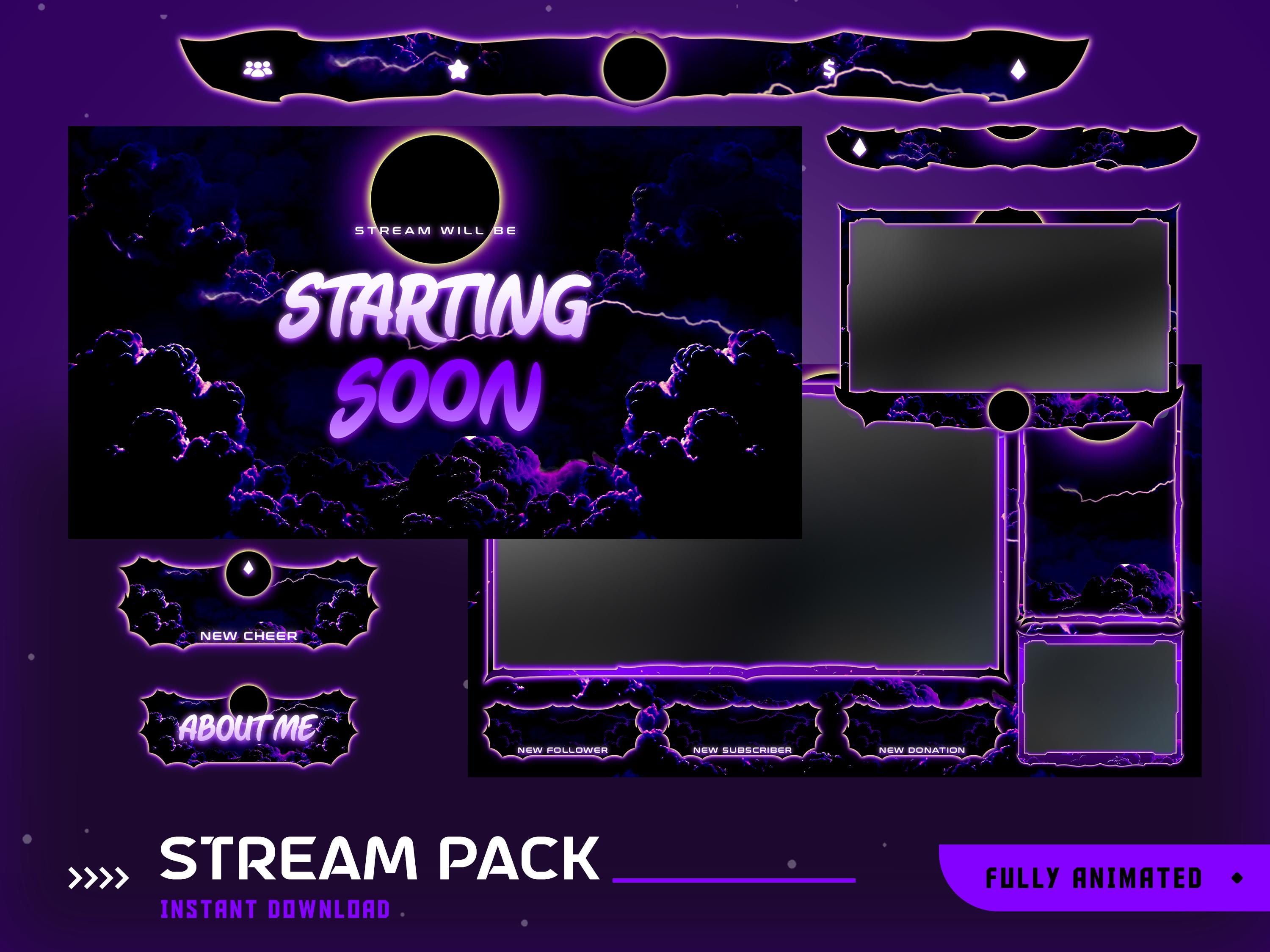 Void Light Animated Stream Overlay Package, Solar Eclipse Art Twitch ...