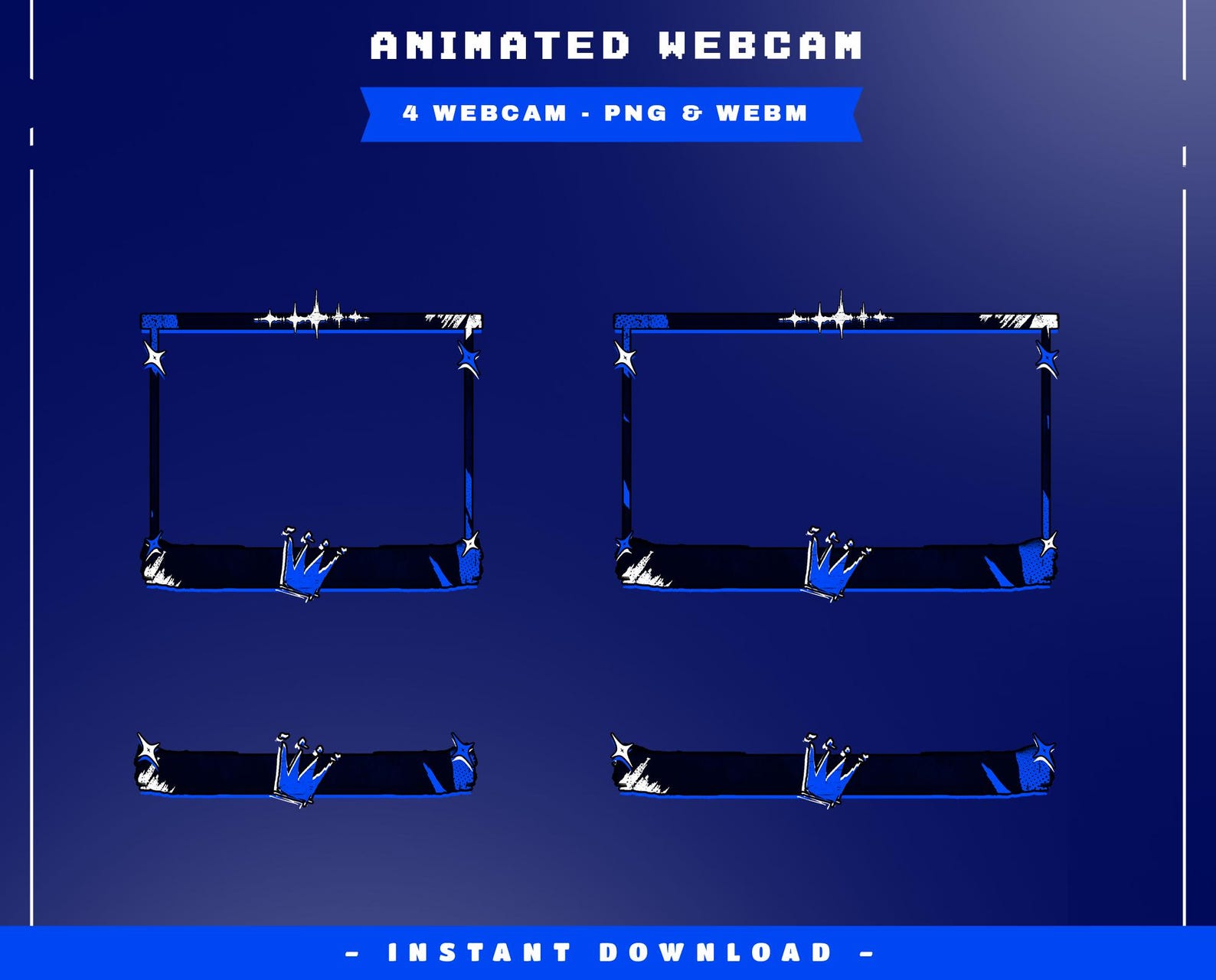 Grain Animated Stream Overlay Package, Dark Blue Overlay Design, Grunge ...