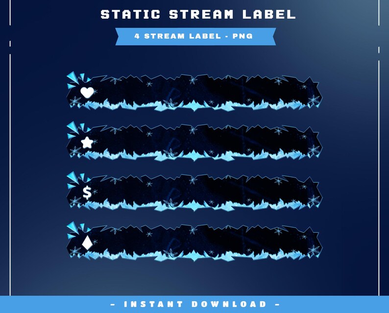 Ice Animated Stream Overlay Package, Blue Ice Theme Overlay, Winter Aesthetic Vtuber Overlay ...
