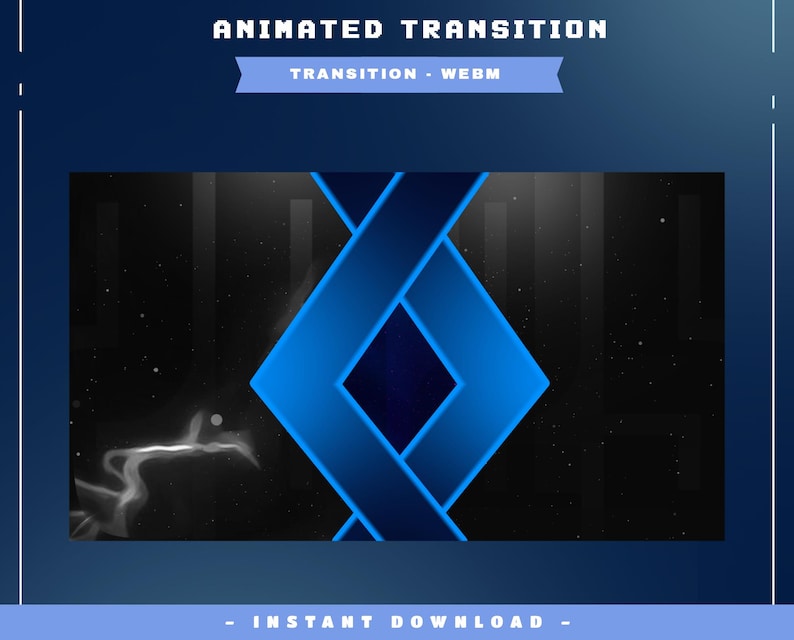 Atmosphere Animated Stream Overlay Package, Dark Blue Gemstone Twitch ...