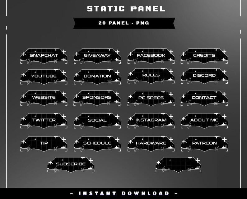 Monogrid Animated Stream Overlay Package, White Black Art Stream ...