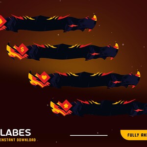 Fire Blast Animated Stream Overlay Package, Gaming Fire Overlay, Red ...