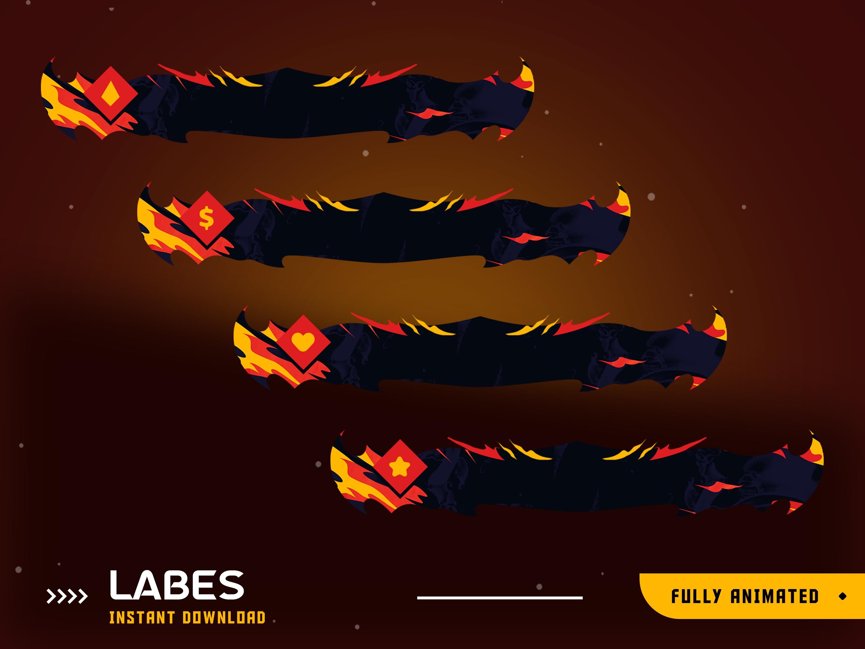 Fire Blast Animated Stream Overlay Package, Gaming Fire Overlay, Red ...