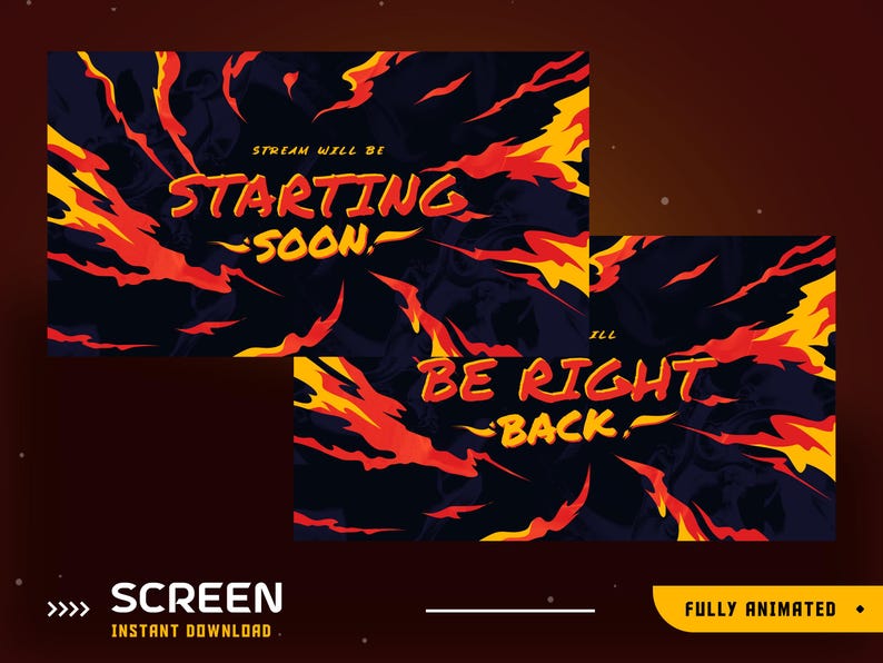 Fire Blast Animated Stream Overlay Package, Gaming Fire Overlay, Red ...