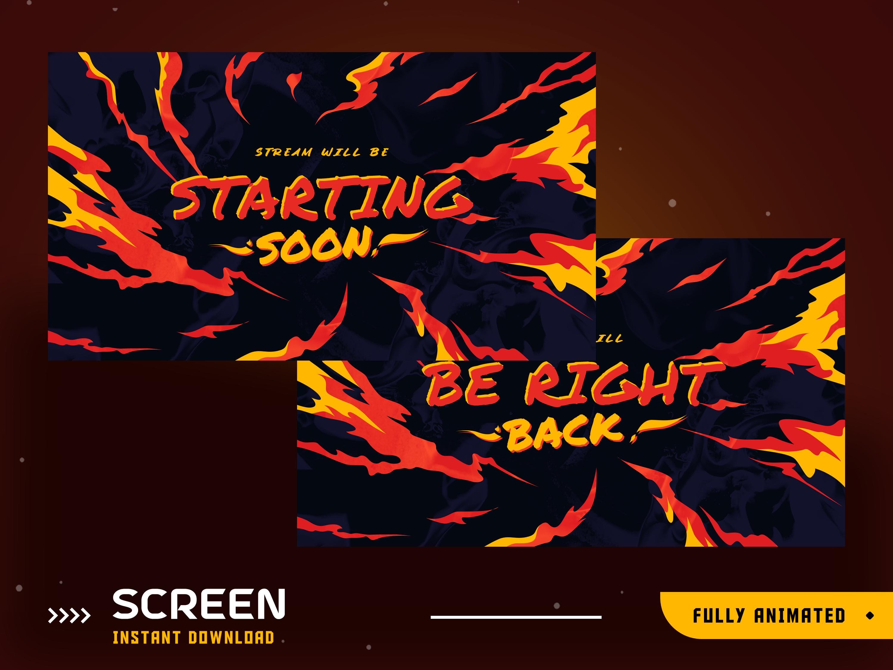 Fire Blast Animated Stream Overlay Package, Gaming Fire Overlay, Red ...