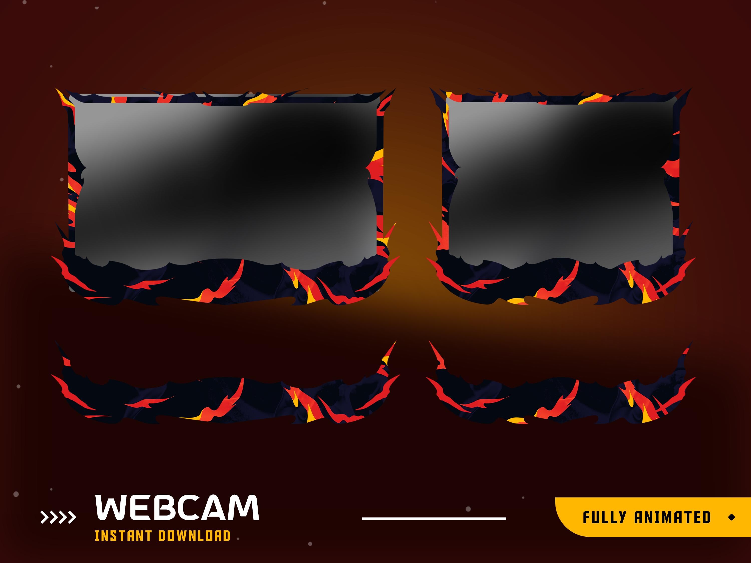 Fire Blast Animated Stream Overlay Package, Gaming Fire Overlay, Red ...
