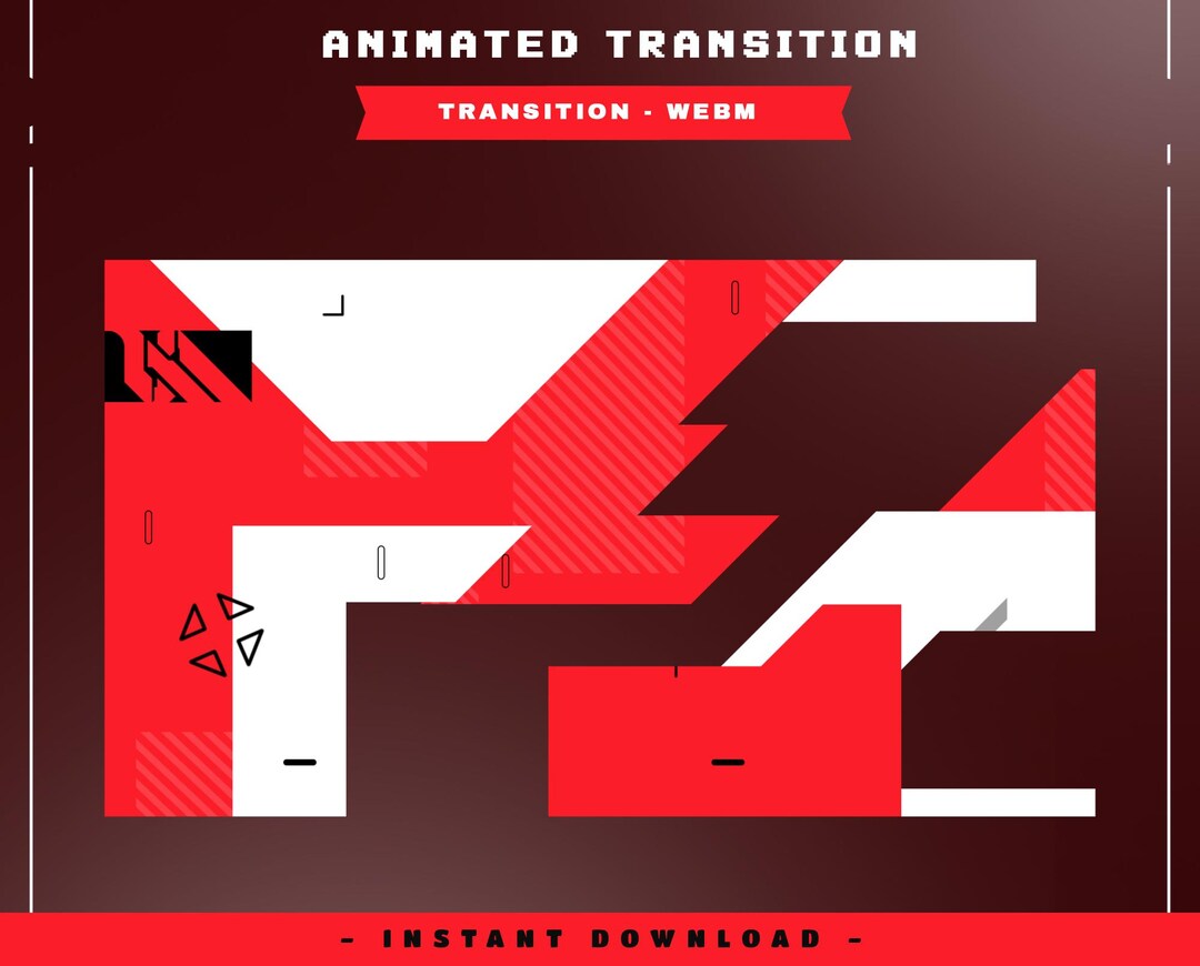 Hyper Grid Animated Stinger Transition Overlay Package, Animated Red ...
