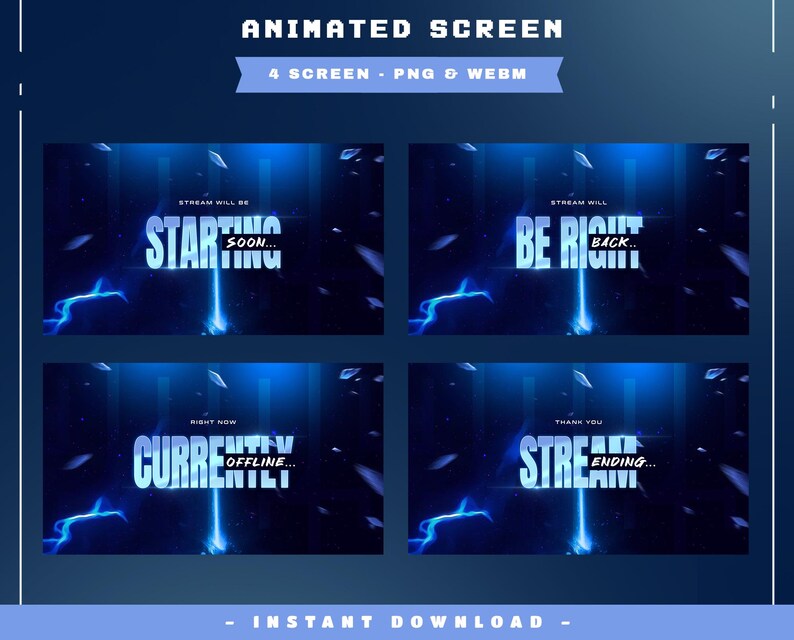 Atmosphere Animated Stream Screen Overlay Package, Animated Electric ...