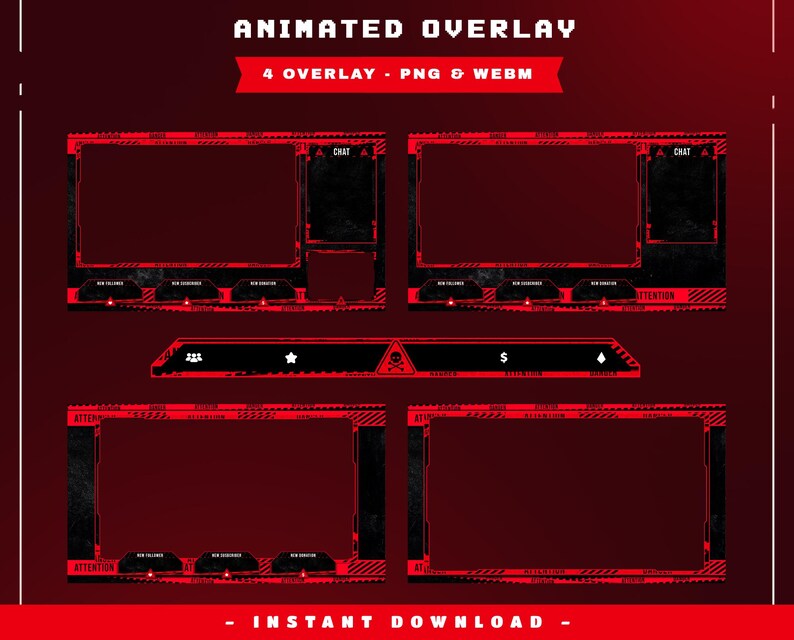 Caution Area Animated Stream Overlay Package, Danger Zone Gaming ...