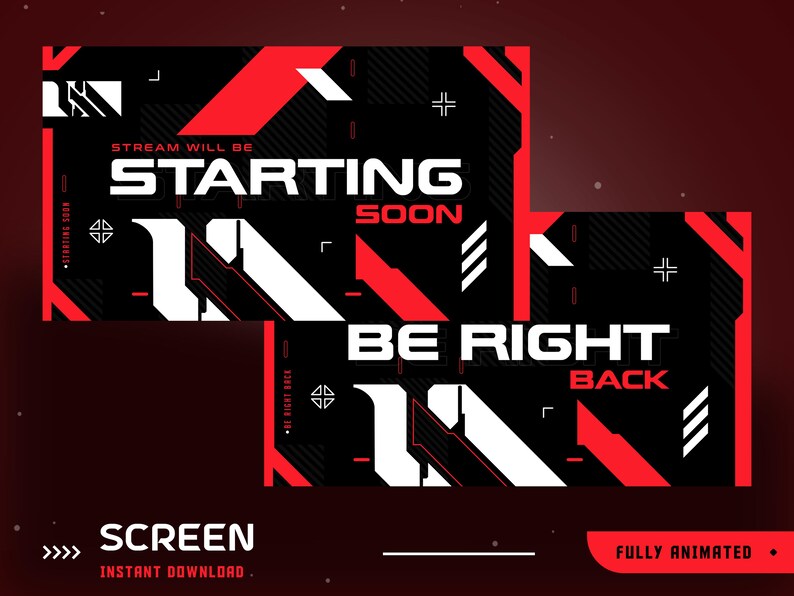 Hyper Grid Animated Stream Screen Overlay Package, Horizontal and ...