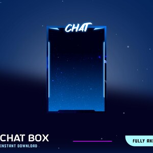 Atmosphere Animated Stream Overlay Package, Dark Blue Gemstone Twitch ...