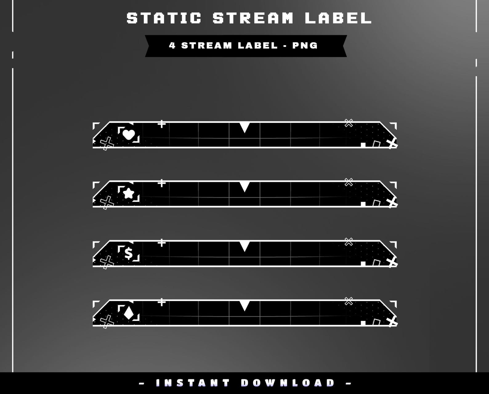 Monogrid Animated Stream Overlay Package, White Black Art Stream ...