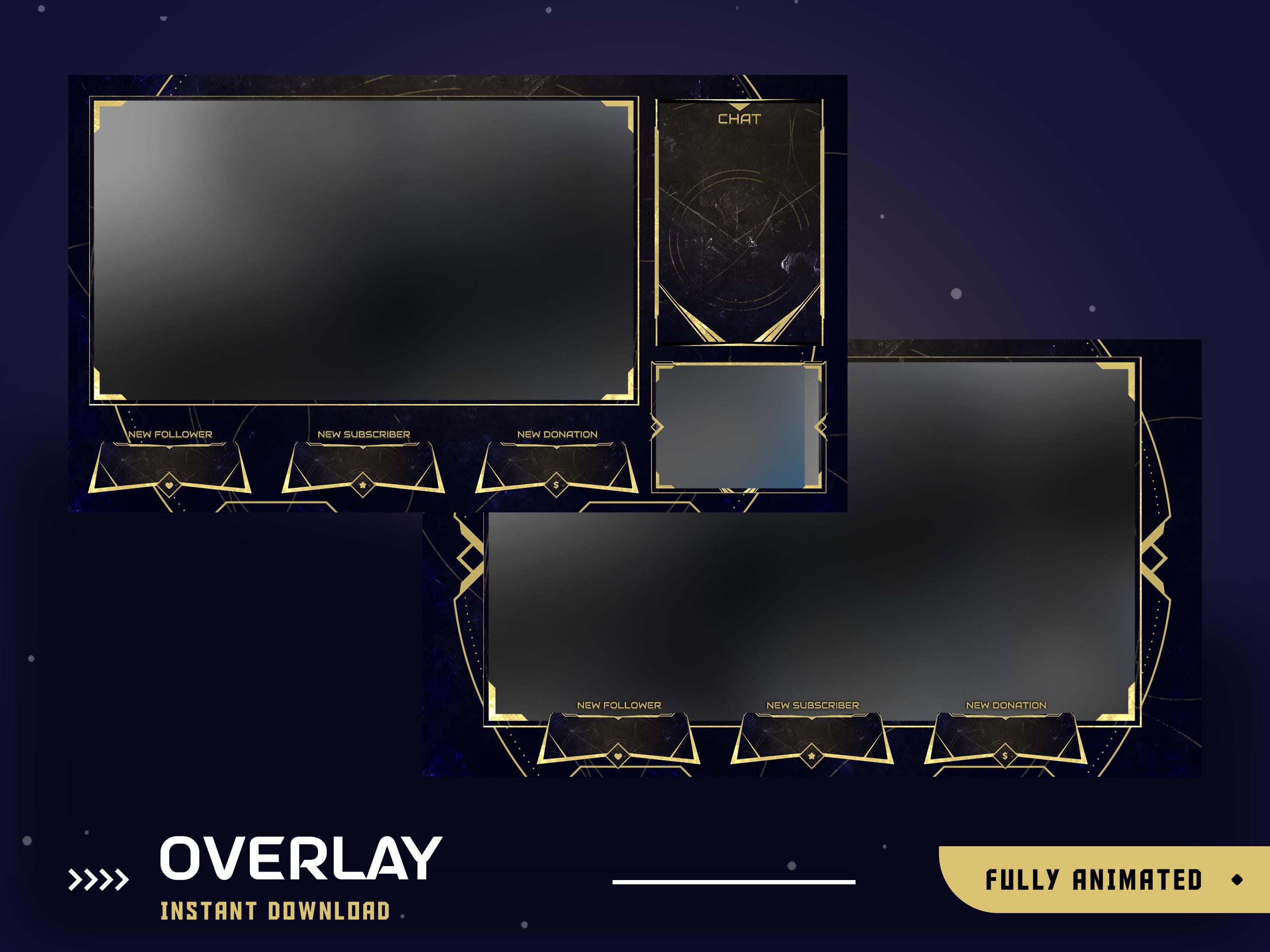 Warframe Animated Stream Overlay Package, Animated Dark Vtuber Twitch ...