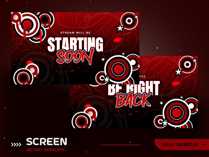 Red Zone Animated Stream Overlay Package, Red Black Stream Overlay ...