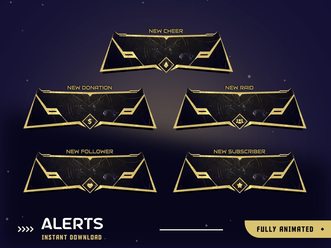Warframe Animated Stream Alert Overlay Package, Animated Alert Abstract ...