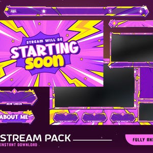 Boom Zap Animated Stream Overlay Package, Pop Art Stream Overlay, Comic ...