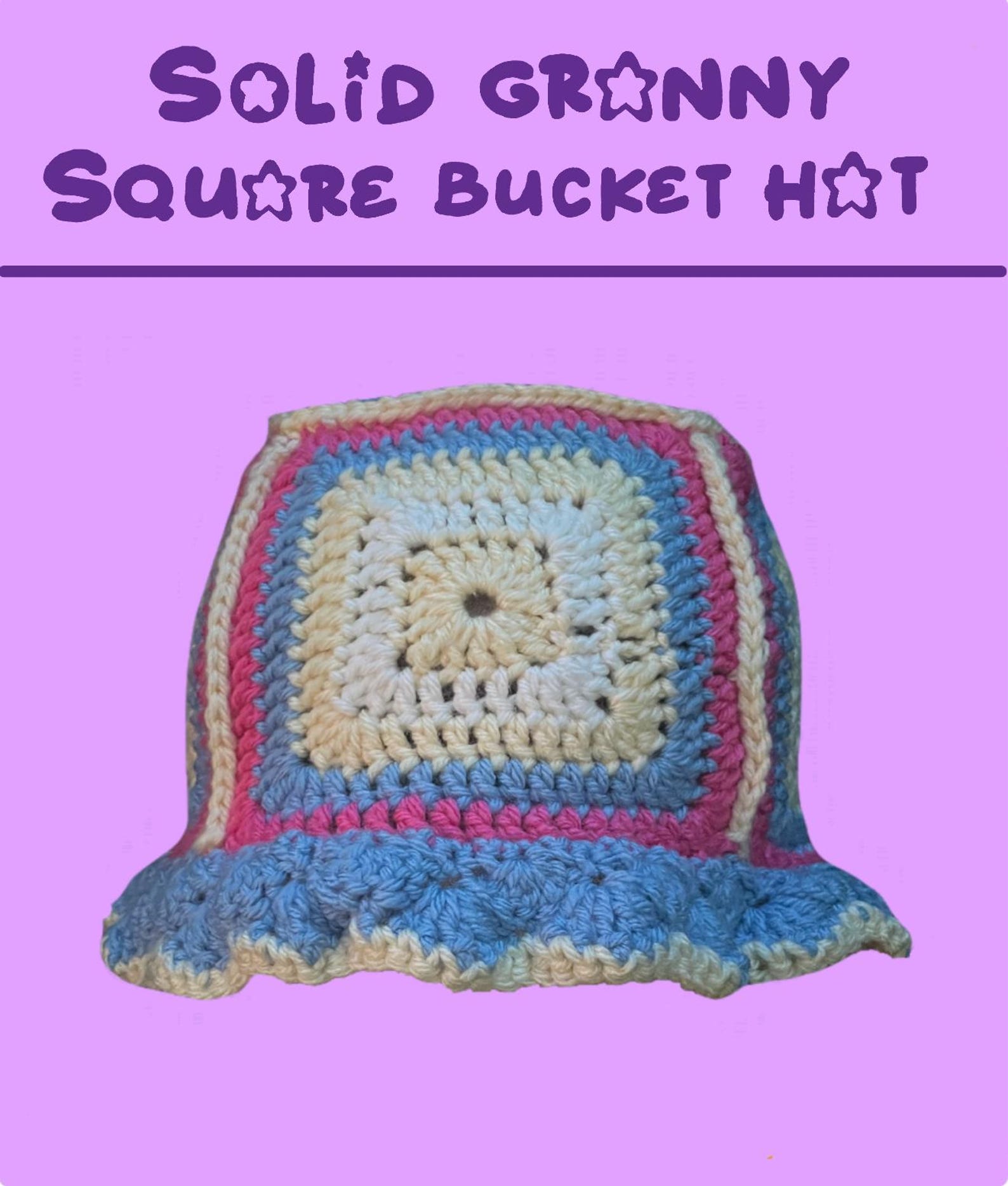 Custom Solid Granny Square Bucket Hat - Etsy