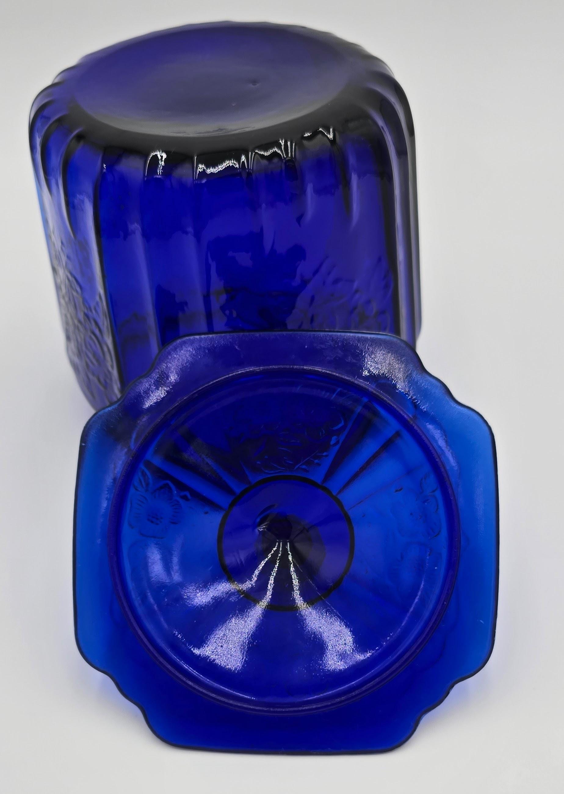 Vintage Cobalt Blue Mayfair Reproduction Series "open Rose" Cookie Jar ...