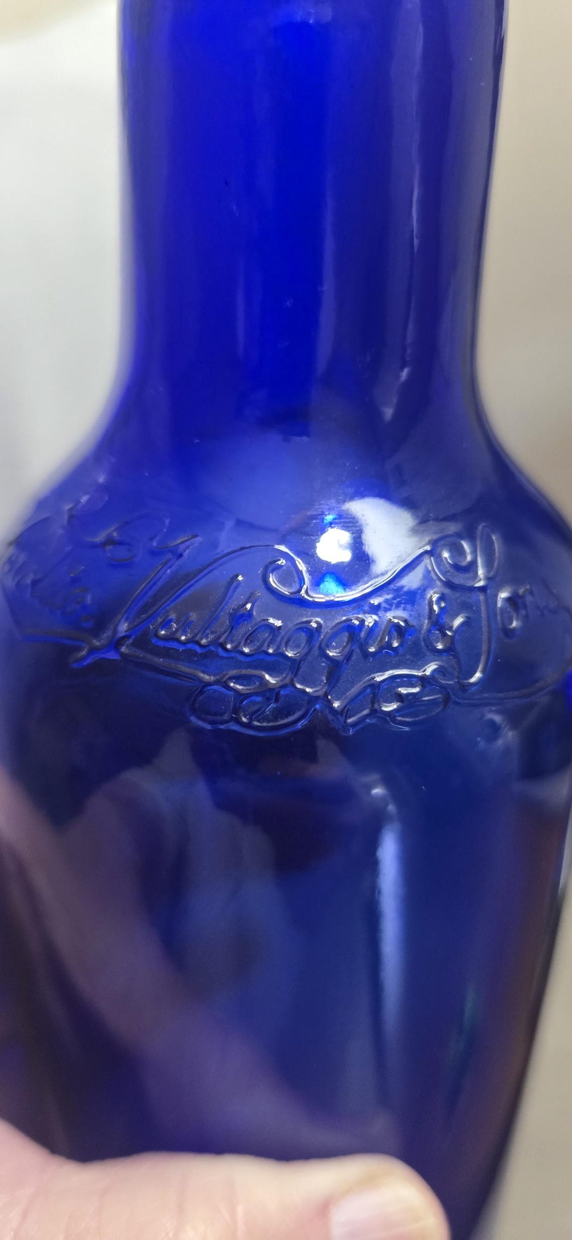 Vintage Cobalt Blue Glass Bottle: FEROLITO VULTAGGIO & SONS 1994 - Etsy