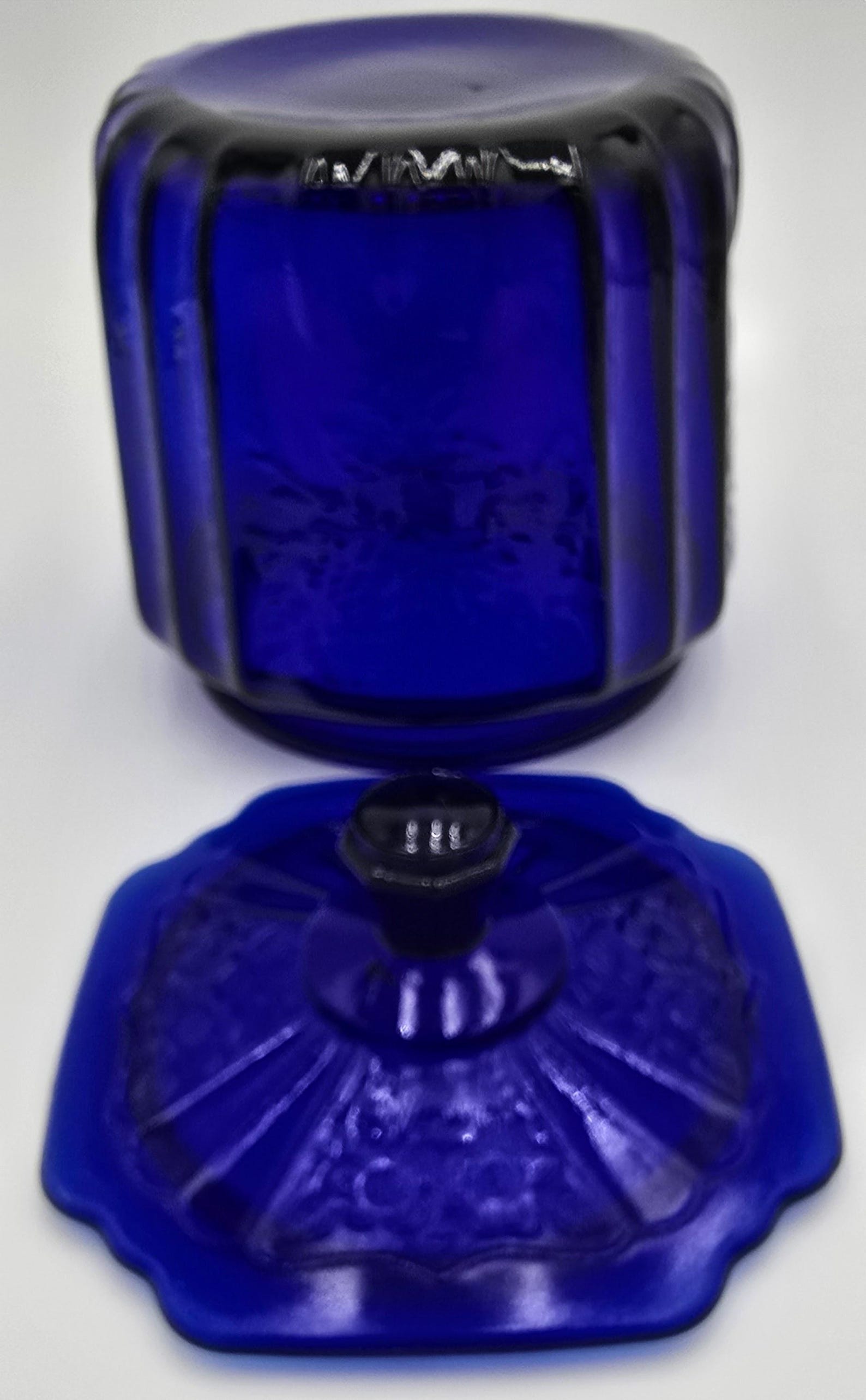 Cobalt Blue Mayfair Open Rose Cookie Jar - Anchor Hocking Reproduction ...