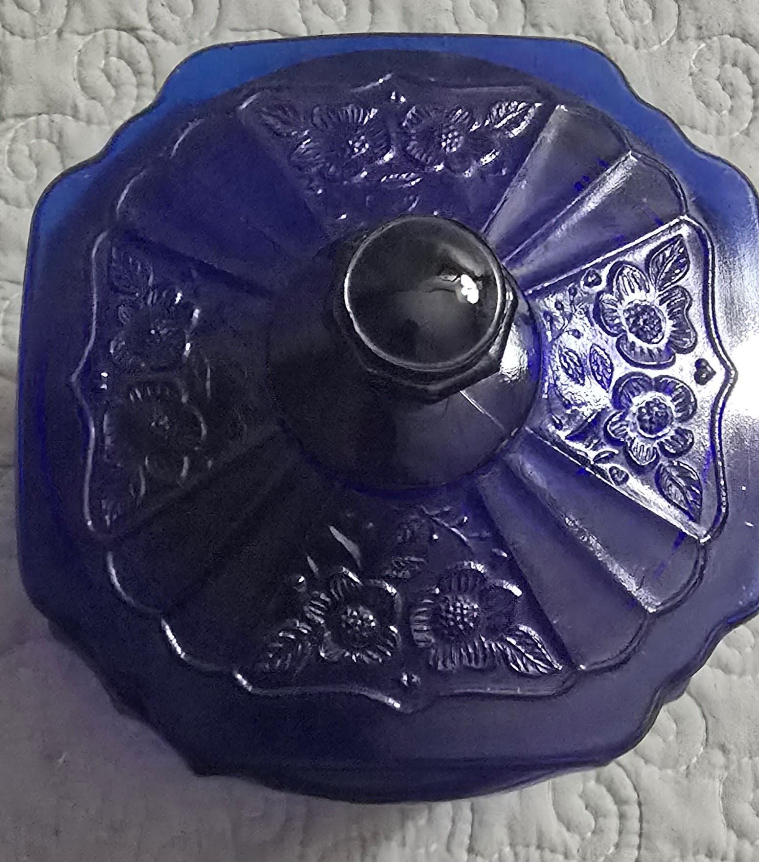 Vintage Cobalt Blue Mayfair Reproduction Series "open Rose" Cookie Jar ...