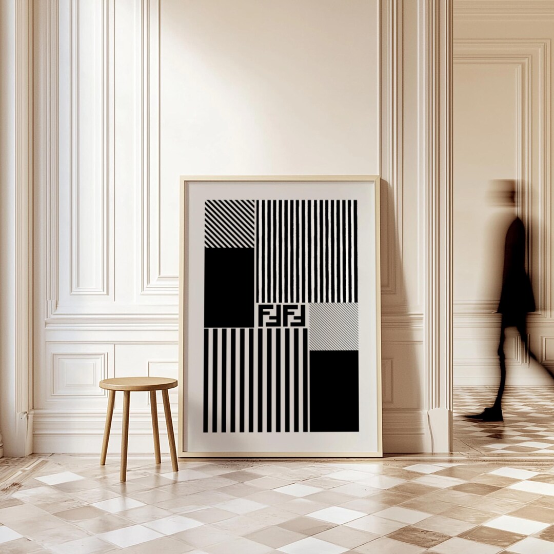 Black Modern Minimalist Grid Art Print, Digital Download Printable Art ...