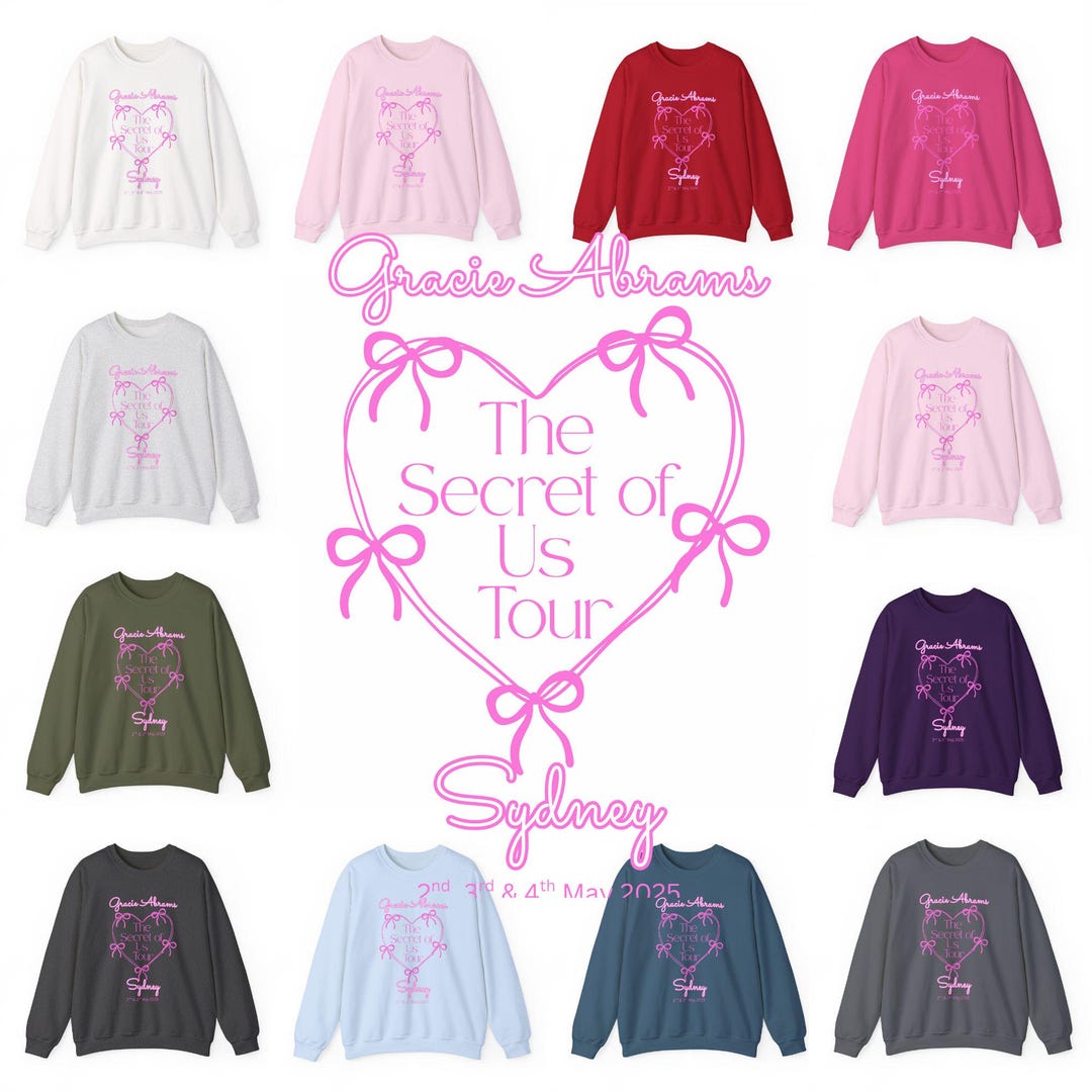 Gracie Abrams Sydney the Secret of Us TSOU Tour Crewneck Sweater ...
