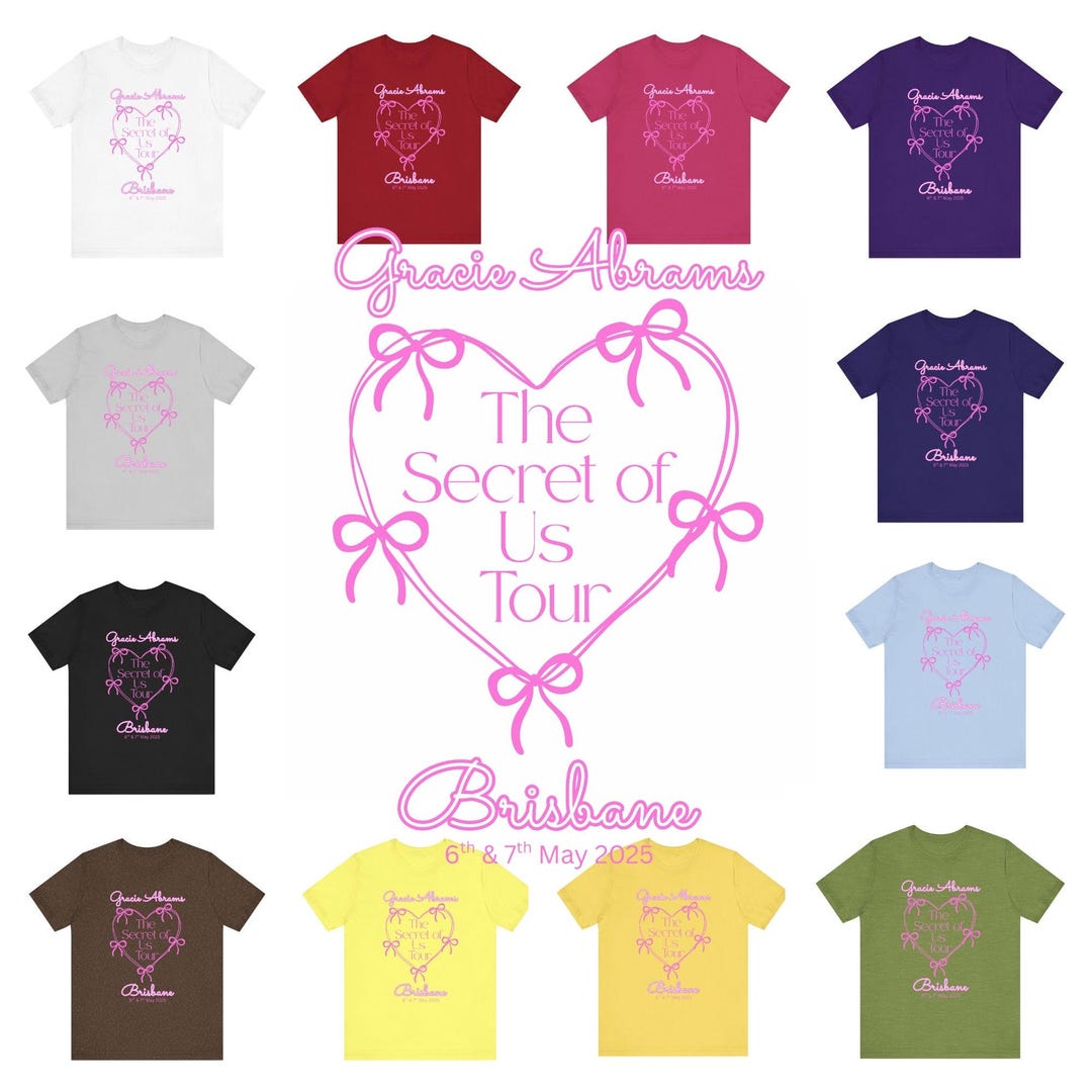 Gracie Abrams Brisbane the Secret of Us TSOU Tour T-shirt Tee Top Shirt ...