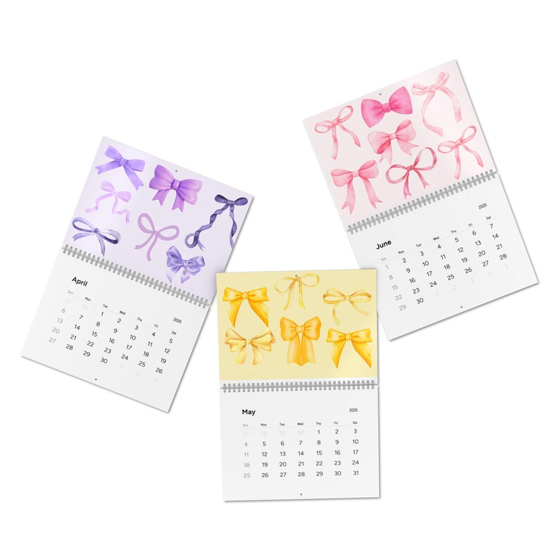 Bow Wall Calendar 2025 - Etsy