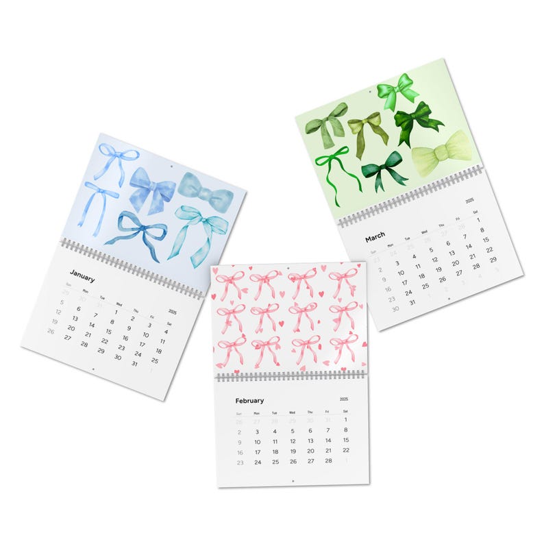 Bow Wall Calendar 2025 - Etsy