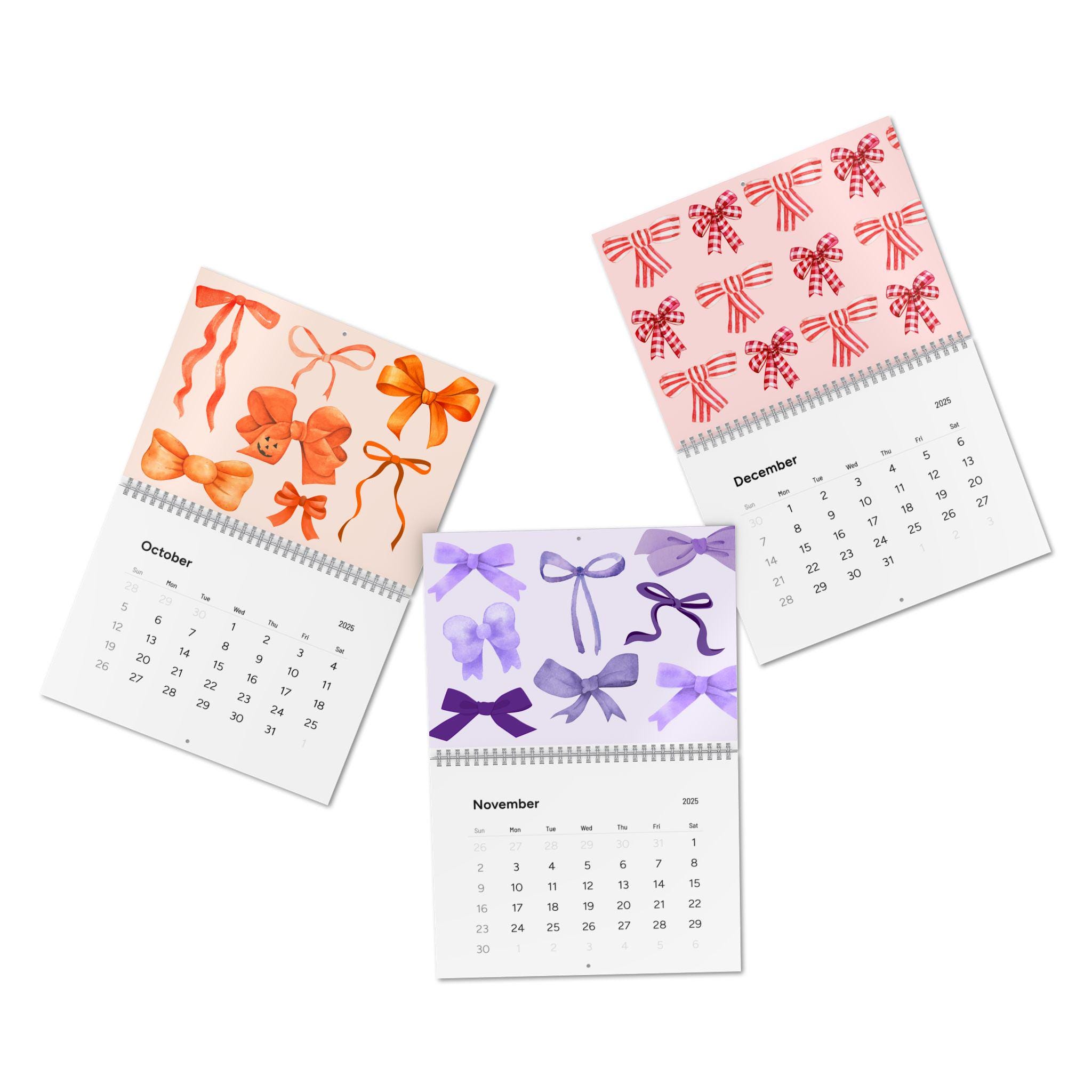 Bow Wall Calendar 2025 - Etsy
