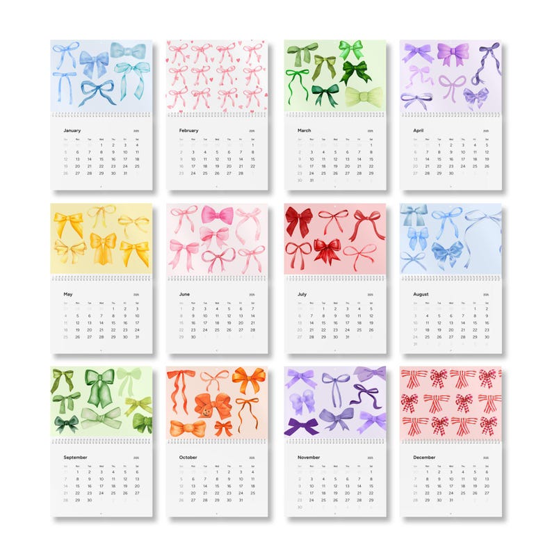 Bow Wall Calendar 2025 - Etsy