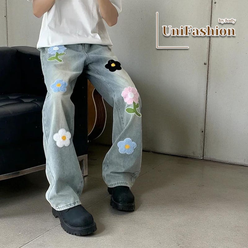 Embroidered Jeans Mens - Etsy