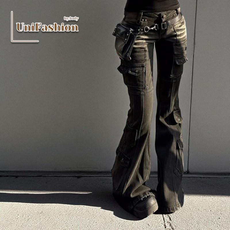 Grunge Flare Jeans - Etsy UK