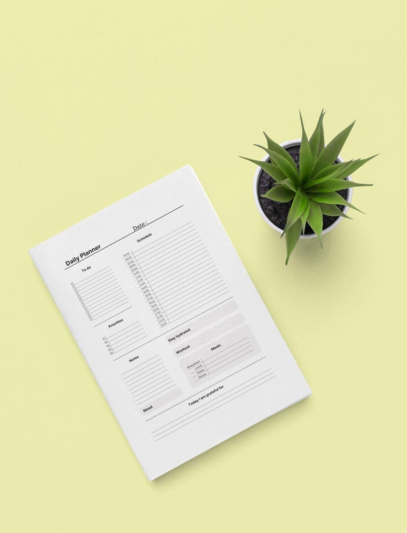 Daily Planner Minimalist Design, Printable Planner, to Do List ...