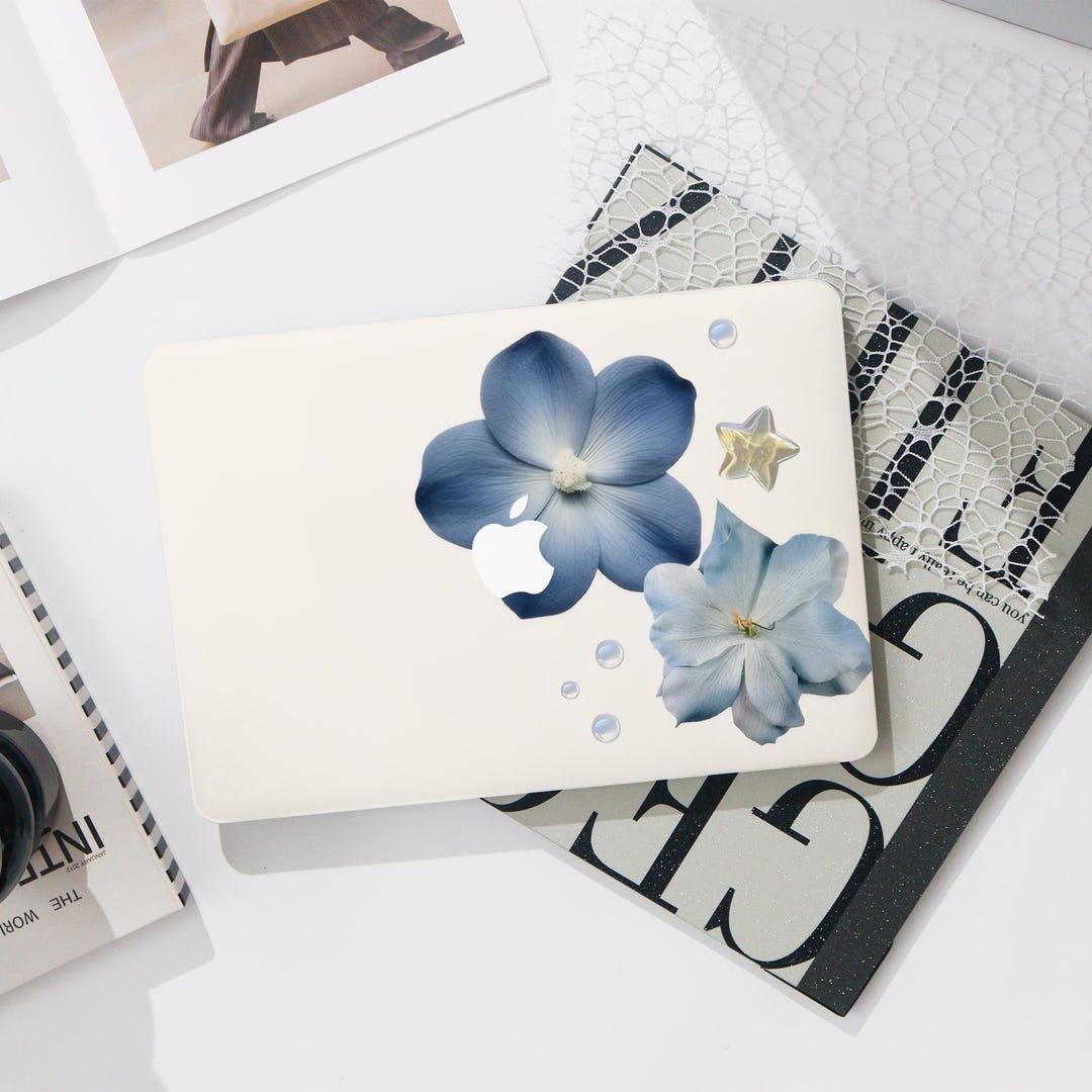 Blue Flower Collage MacBook Pro 13 Inch Case | Hard Laptop Case for ...