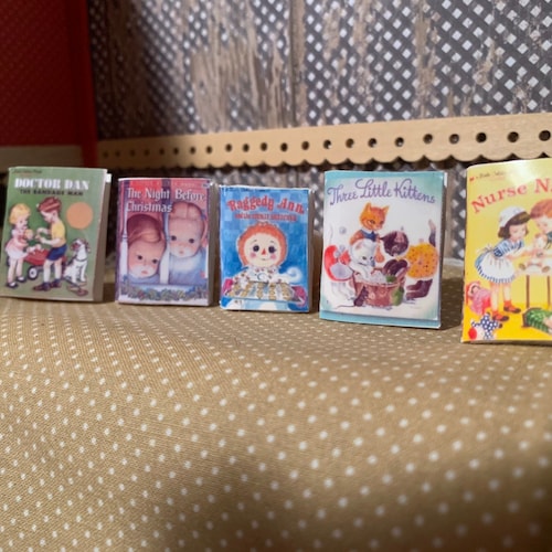 Dogs and Puppies 6 Little Golden Books Dollhouse Miniature | Etsy