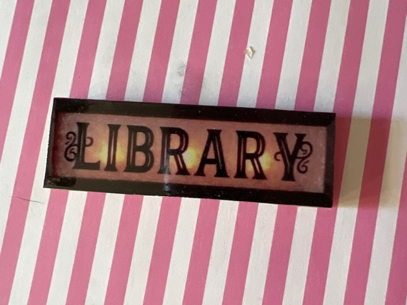 Miniature Library Sign - Etsy
